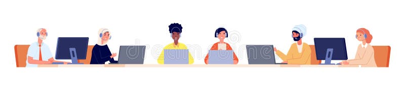 Hotline Service. Customer Support Team, Call Center Business Office ...