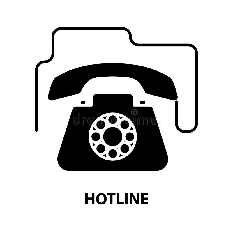 Hotline Icon, Black Vector Sign with Editable Strokes, Concept ...