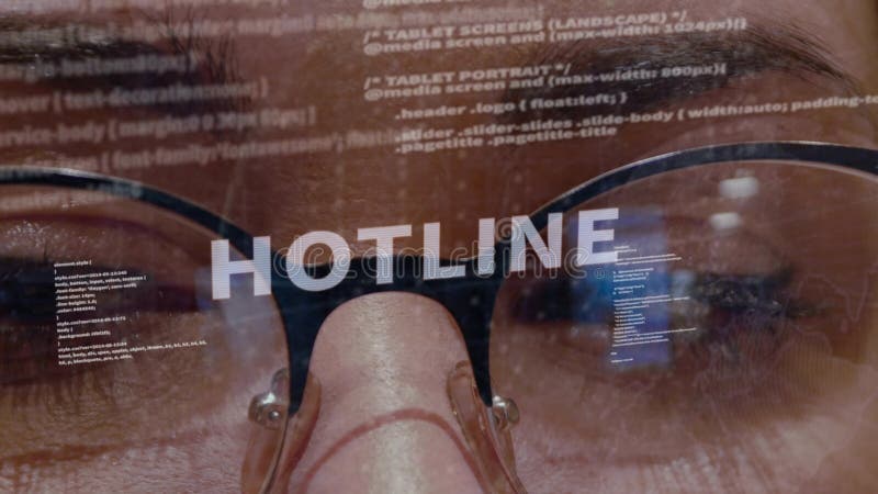 Hotline Text on Background of Developer Stock Footage - Video of ...