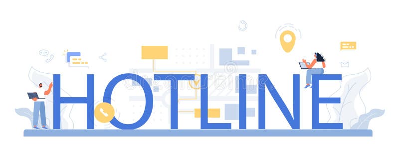 Hotline Typographic Header. Technical Support or Customer Service ...