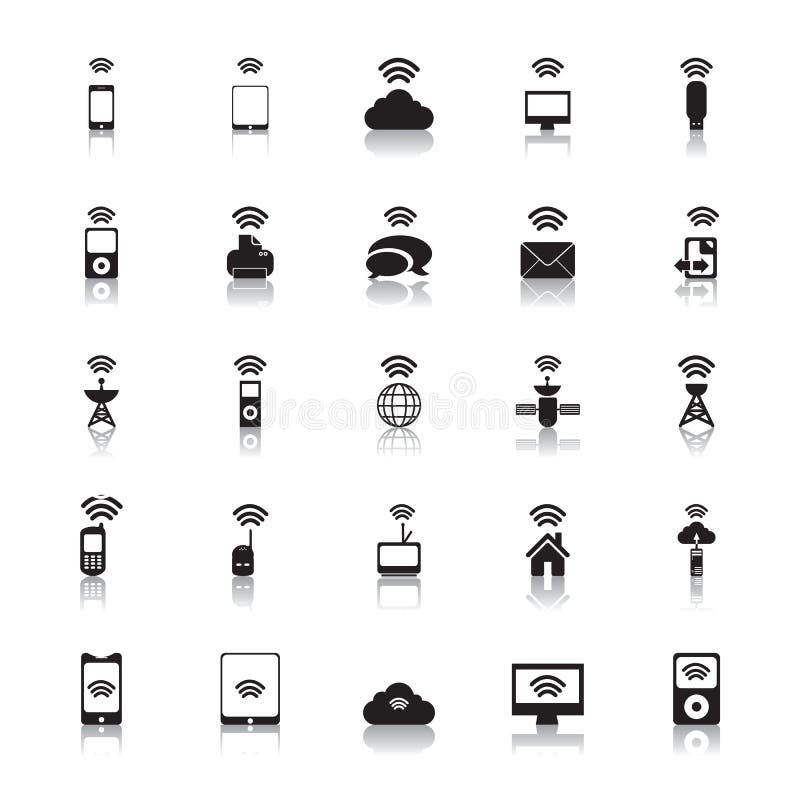 Wireless Technology Computer Icon Set, Vector Eps10 Stock Vector ...