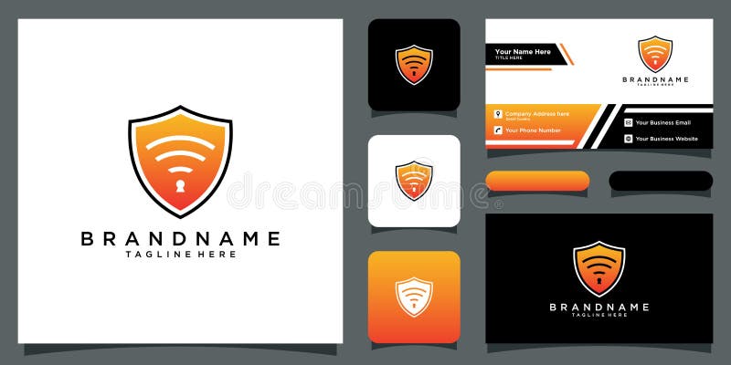 Hotspot Shield Logo Template Design with Business Card Design Stock ...