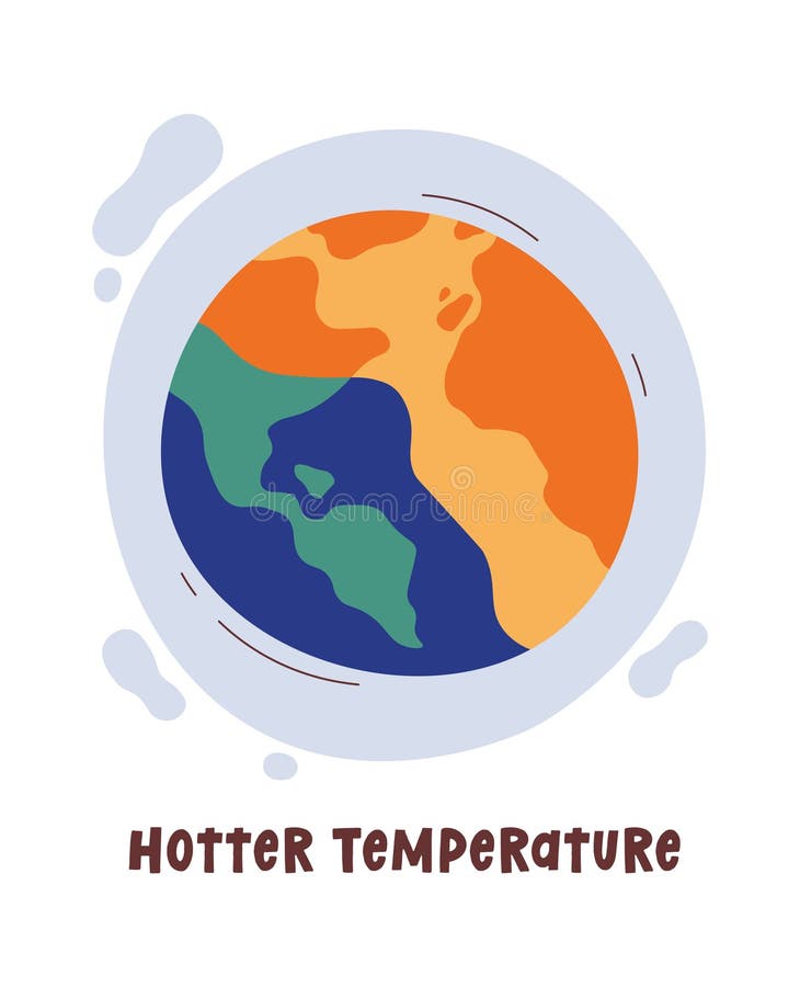 Hotter Temperature Climate Problem Stock Vector - Illustration of ...