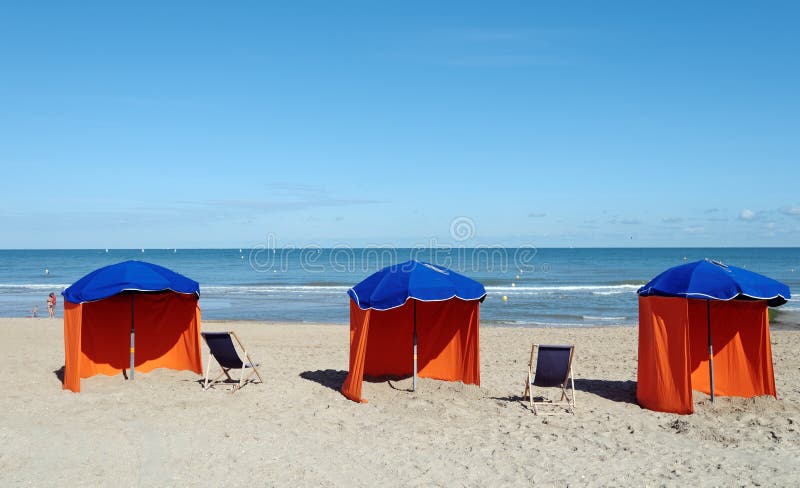 Houlgate beach in Normandy stock image. Image of coast - 43860489