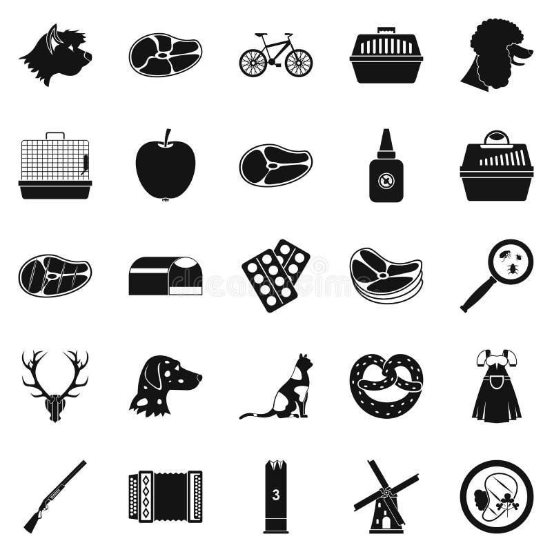 Hound Icons Set, Simple Style Stock Vector - Illustration of person ...