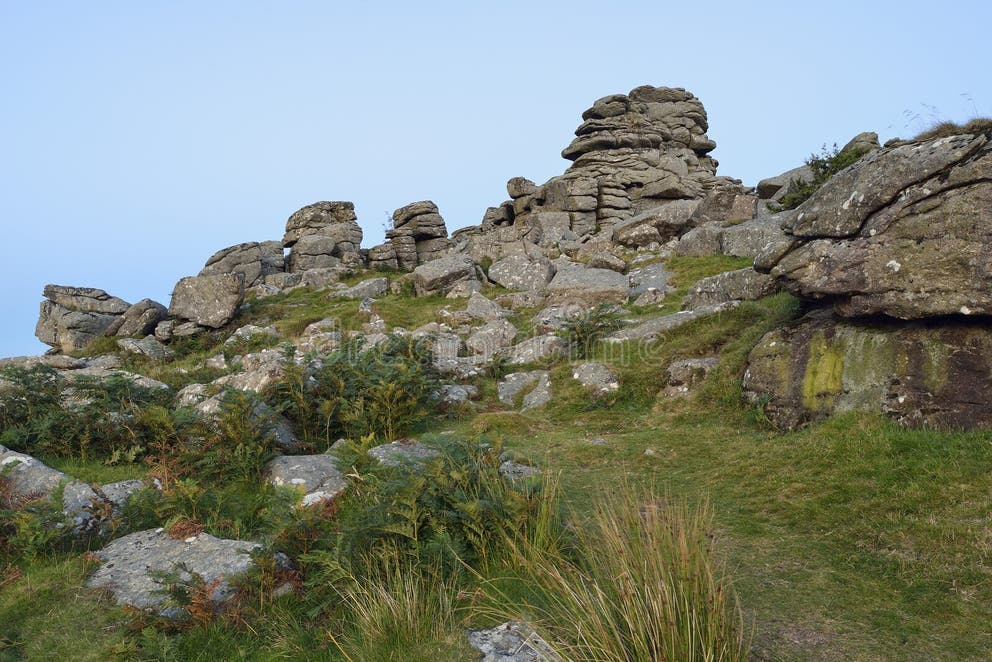 Hound Tor after sunset stock photo. Image of heavy, england - 62438196