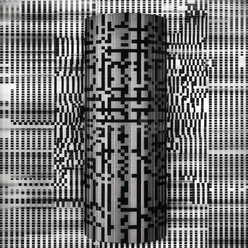 Houndstooth Check Pattern with Barcode Straight Lines Design Stock ...