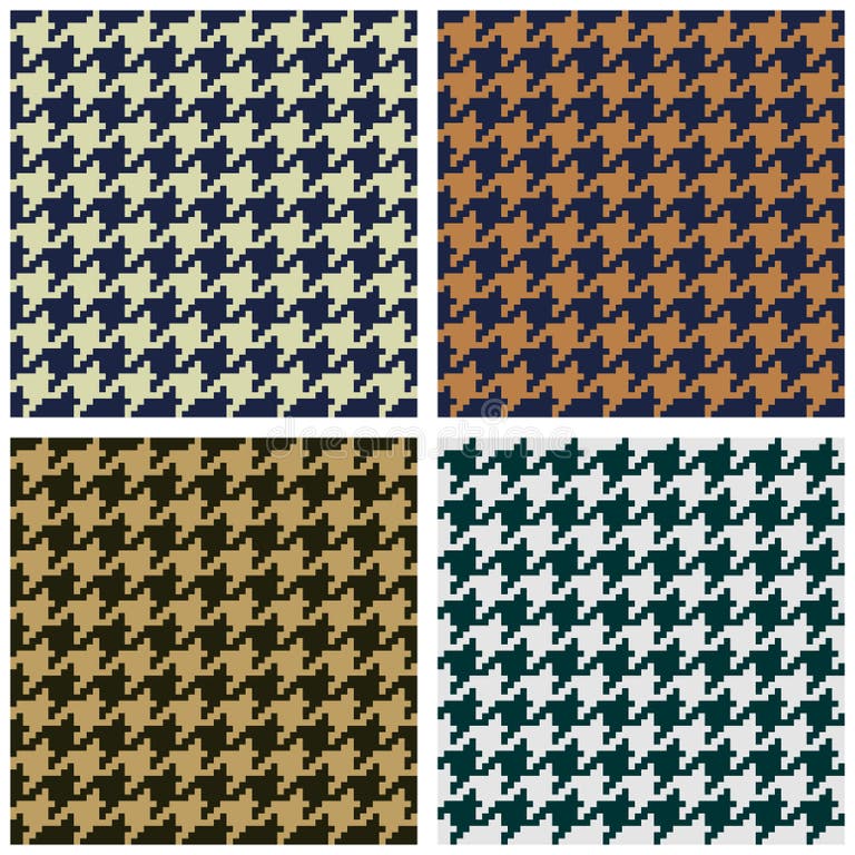 Houndstooth Seamless Fabric Pattern Stock Vector - Illustration of ...