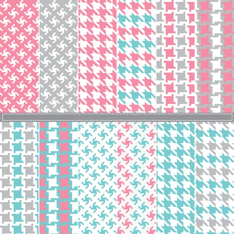 Houndstooth Seamless Vector Black and White Pattern or Tile Background ...