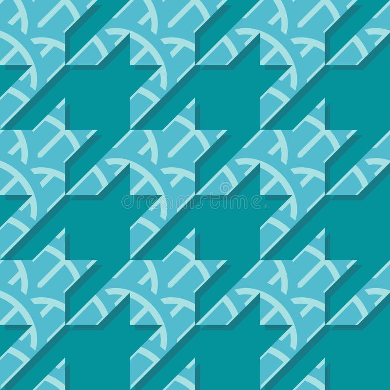 Houndstooth Seamless Vector Pattern in Turquoise Colors Stock Vector ...