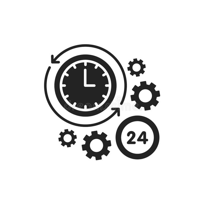 Time Management Black Line Icon. Process of Planning and Exercising ...