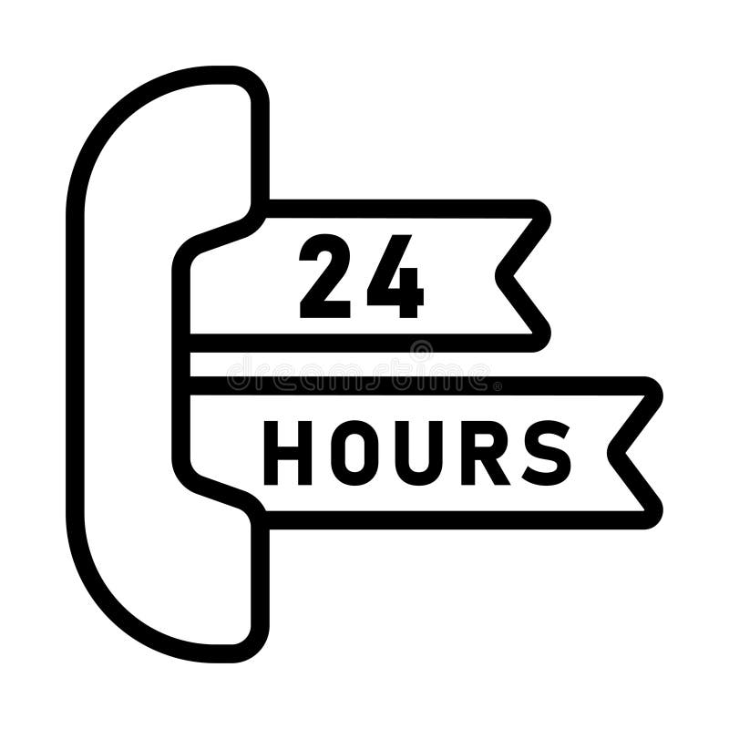 24 Hour call Service Icon stock vector. Illustration of support - 292433911