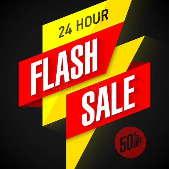24 hour Flash Sale banner stock vector. Illustration of retail - 70299401