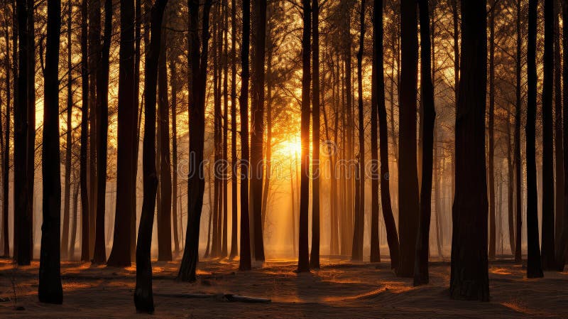 Hour forest with light stock image. Image of forest - 324965615