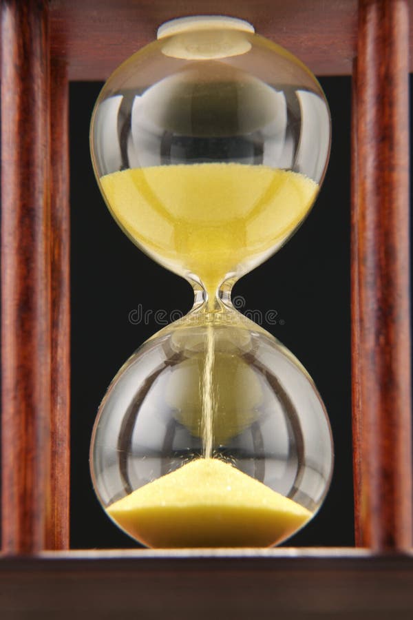 Time Passes - Hourglass on Black Stock Image - Image of time, isolated ...