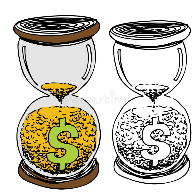 Hour Glass Money Sand stock vector. Illustration of glass - 22318762