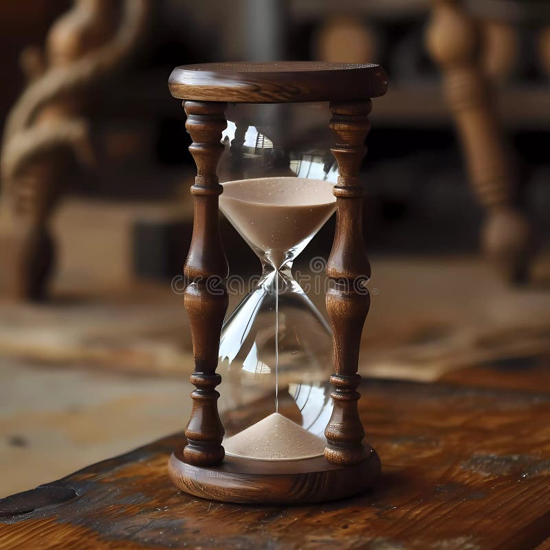 Hour Glass Sand Wooden Table Rustic Style Stock Photos - Free & Royalty ...