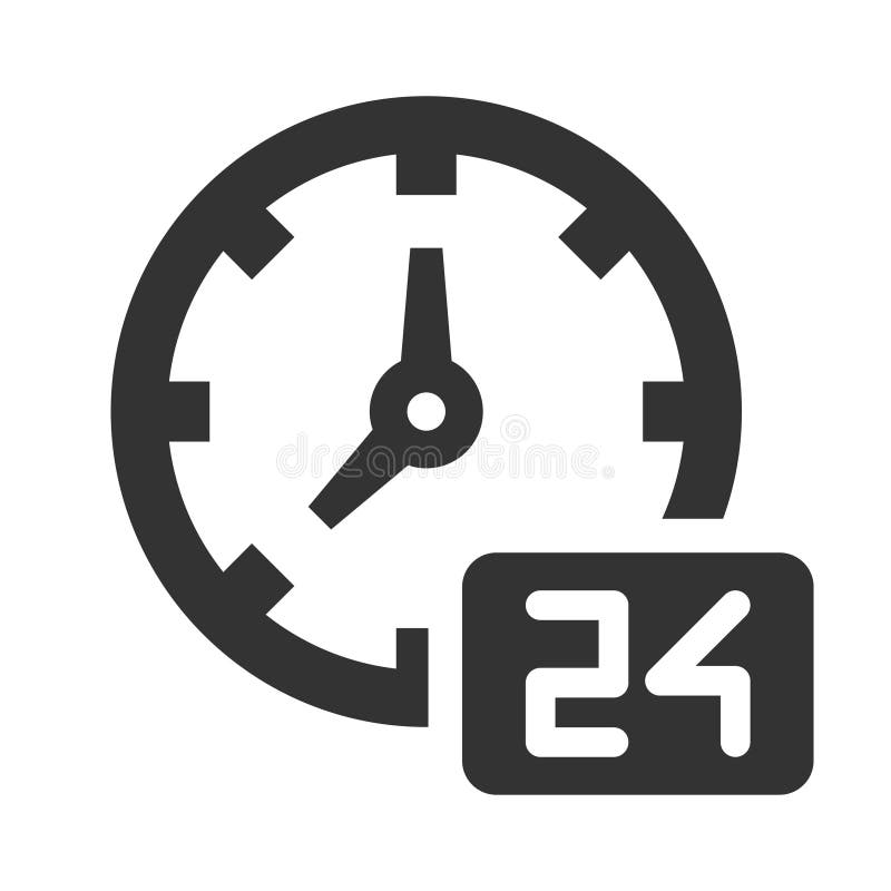 24 hour icon stock vector. Illustration of clock, support - 269380543
