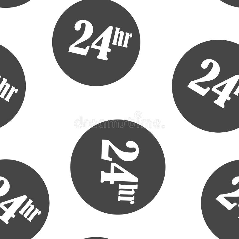 24 Hour Icon. Flat Image Time of Clock Stock Vector - Illustration of ...