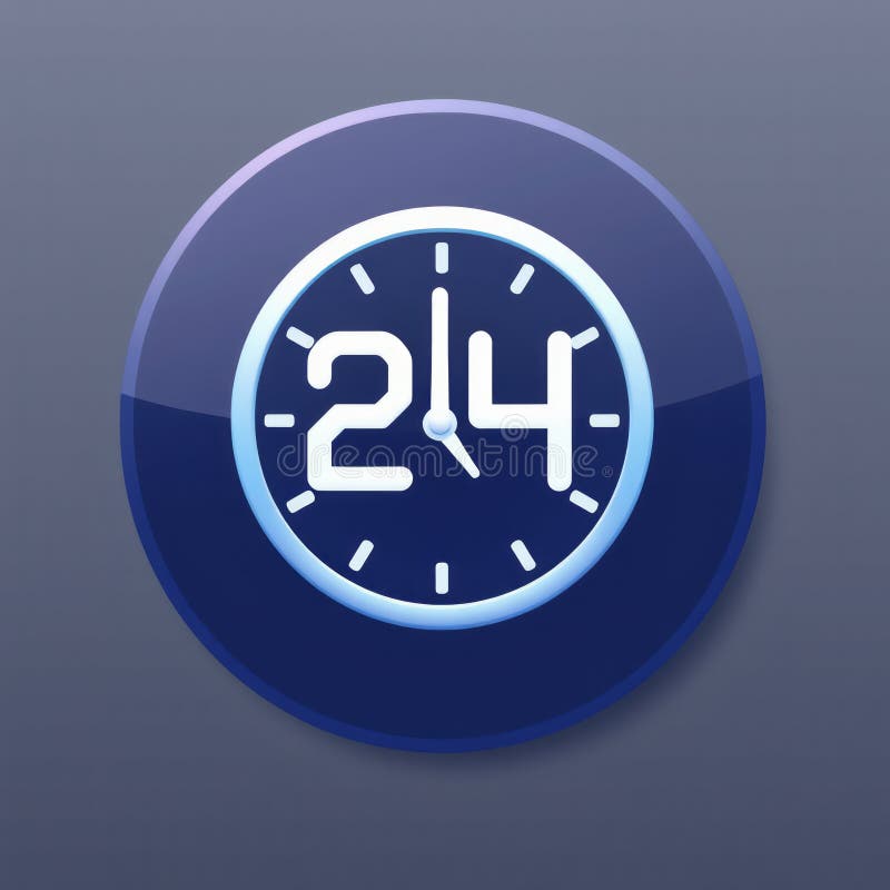 24 Hours Icon on Transparent Background 24 Hr Illustration Stock ...