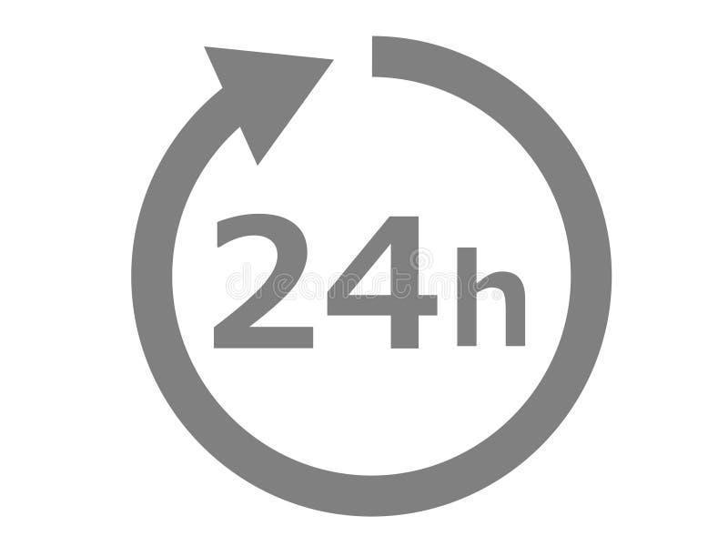 24 Hour Mark Icon Illustration Stock Illustration - Illustration of ...