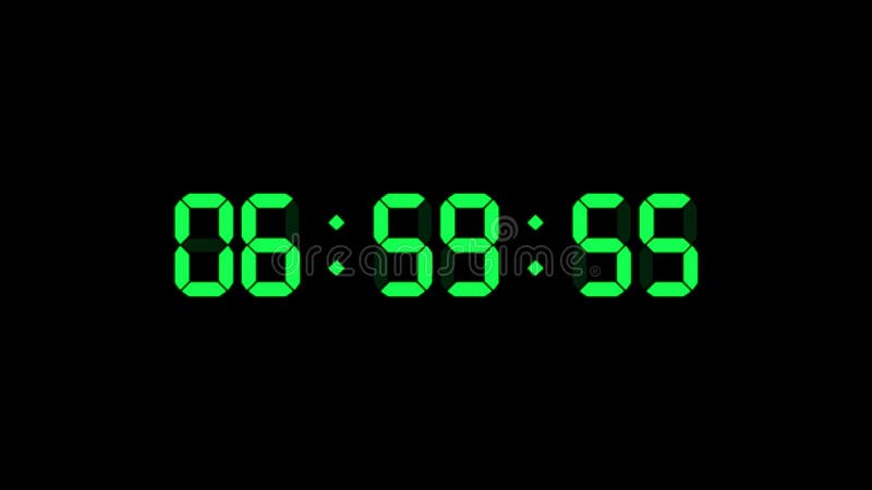 7 Hour O`clock Digital Clock. Seconds Count To Seven Stock Video ...