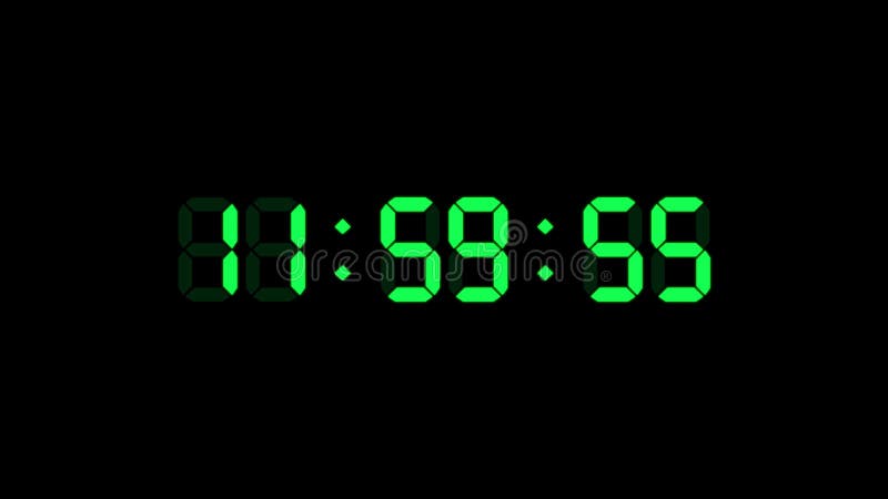 7 Hour O`clock Digital Clock. Seconds Count To Seven Stock Video ...