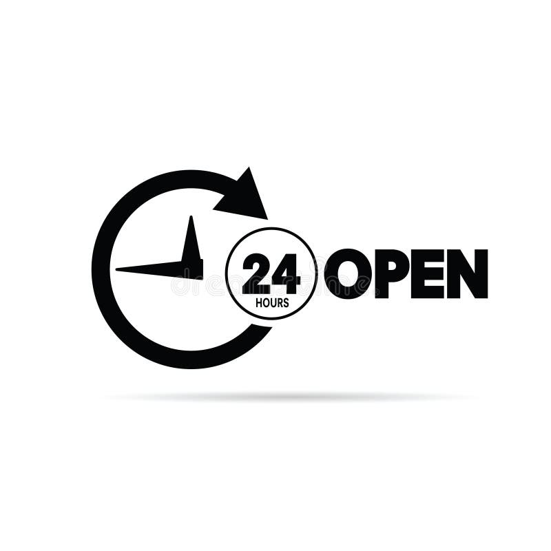 24 hour 7 day open sign stock illustration. Illustration of sale - 32749833