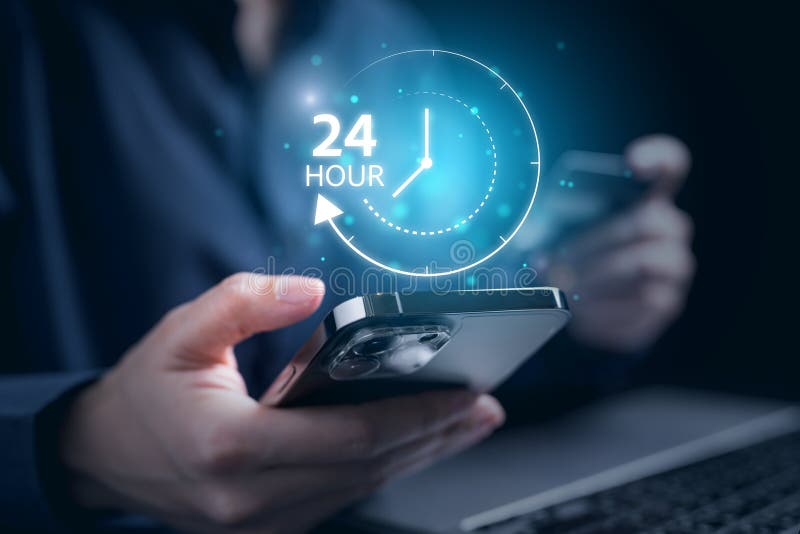 24hour Open, Service 24 Hour, Working 24 Hour 7 Days Stock Image ...
