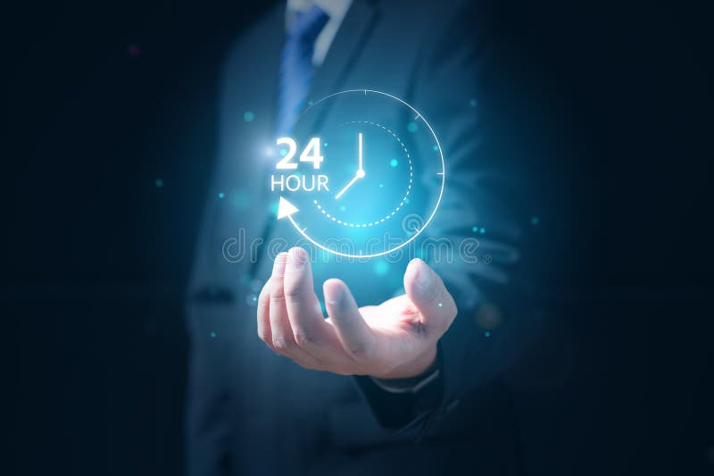 24hour Open, Service 24 Hour, Working 24 Hour 7 Days Stock Illustration ...