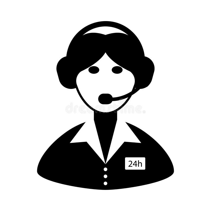 24 Hour Operator Icon stock vector. Illustration of service - 208023409