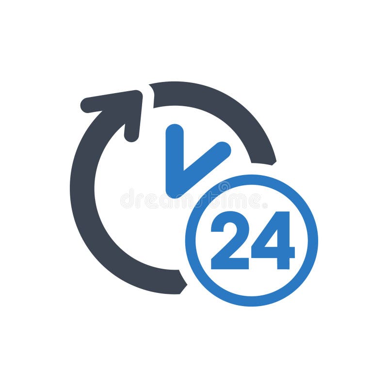 24 Hour Refresh Icon stock vector. Illustration of icon - 361728472