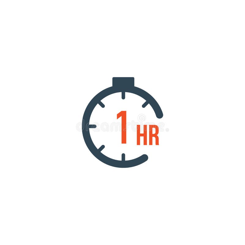 1 Hour Round Timer or Countdown Timer Icon. Deadline Concept. Delivery ...