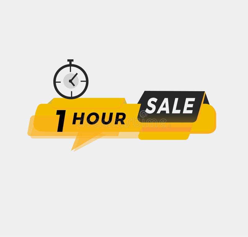 1 Hour Sale Countdown Icon Colourful Template. Special Events Sale Tag ...