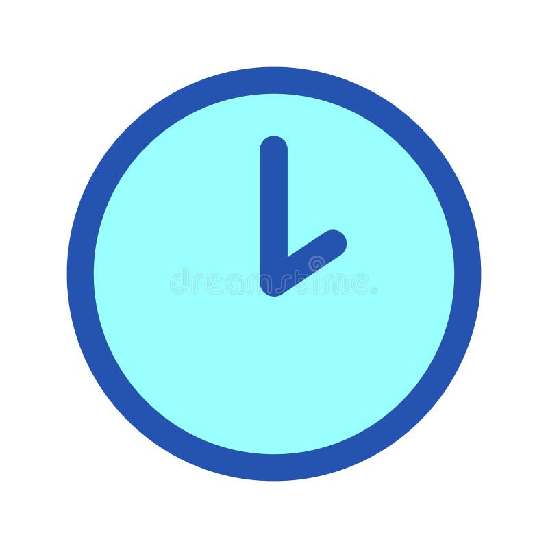 Hour Schedule, Alarm Timer, Watch Time, Clock Icon Blue Color Stock ...