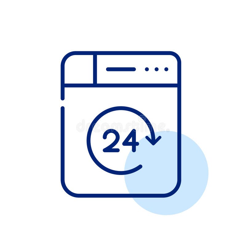 24 Hour Self-service Laundry. Washing Machine. Pixel Perfect Icon Stock ...