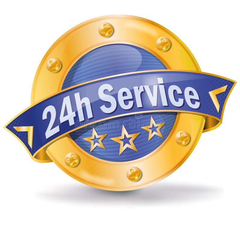 24 hours service sign stock illustration. Illustration of hours - 17434905