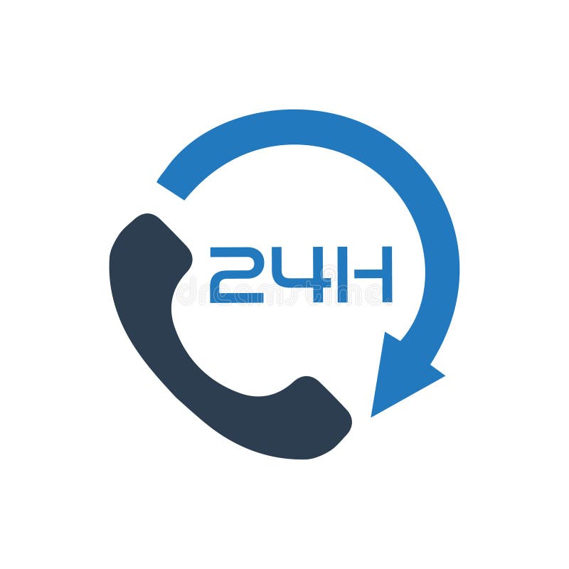 24 Hour Service Icon stock vector. Illustration of service - 120821346