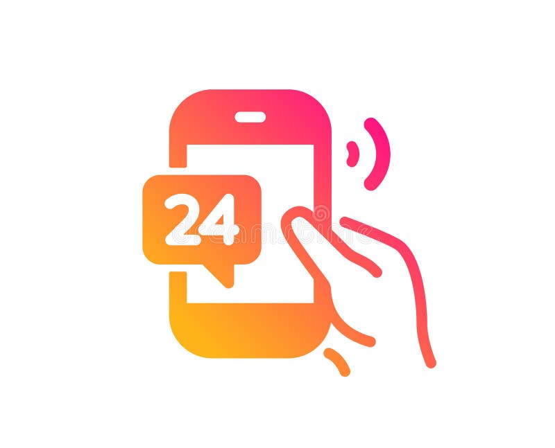 24 Hour Service Icon. Call Support Sign. Vector Stock Vector ...