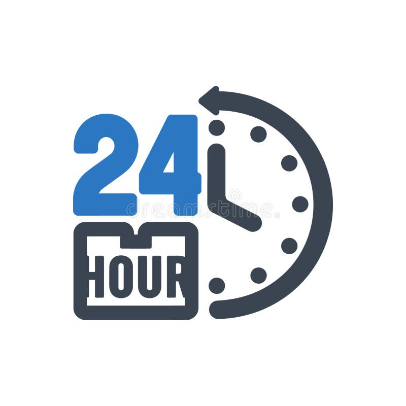 24-Hour Service Icon stock vector. Illustration of availability - 361528687