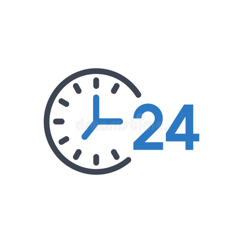 24 Hour Service Icon stock vector. Illustration of vector - 361728457