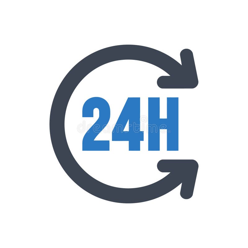 24-Hour Service Icon stock vector. Illustration of sign - 361729537