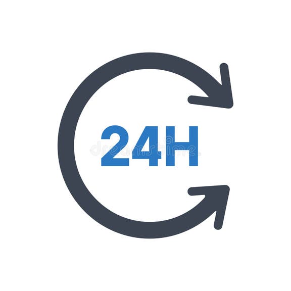 24-Hour Service Icon stock vector. Illustration of 24hour - 361729690