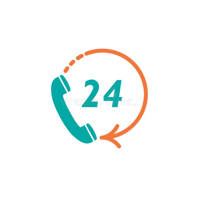 24 hour service stock vector. Illustration of element - 376482044