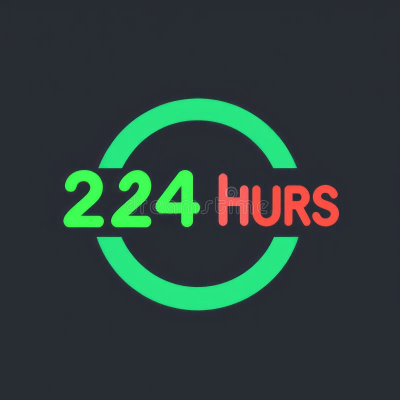 24 Hours Service and Support Sign 24 Hours Open Customer Service Icon ...