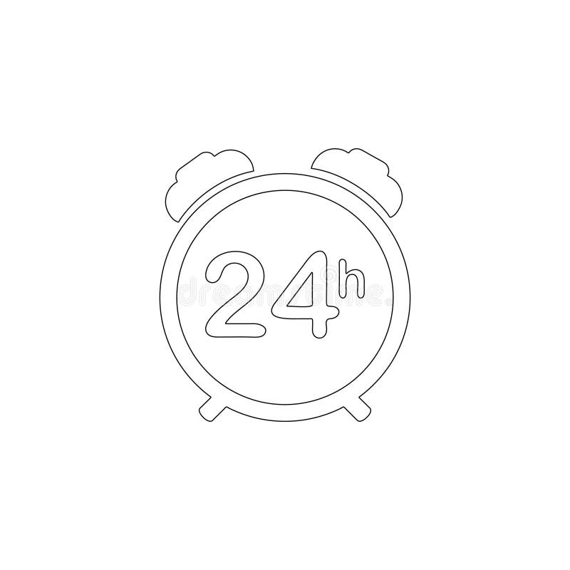 24 Hour Steady Available Services. Flat Vector Icon Stock Vector ...