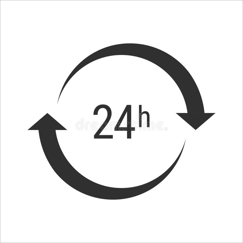 24 Hour Symbol with Transparent Background Stock Vector - Illustration ...