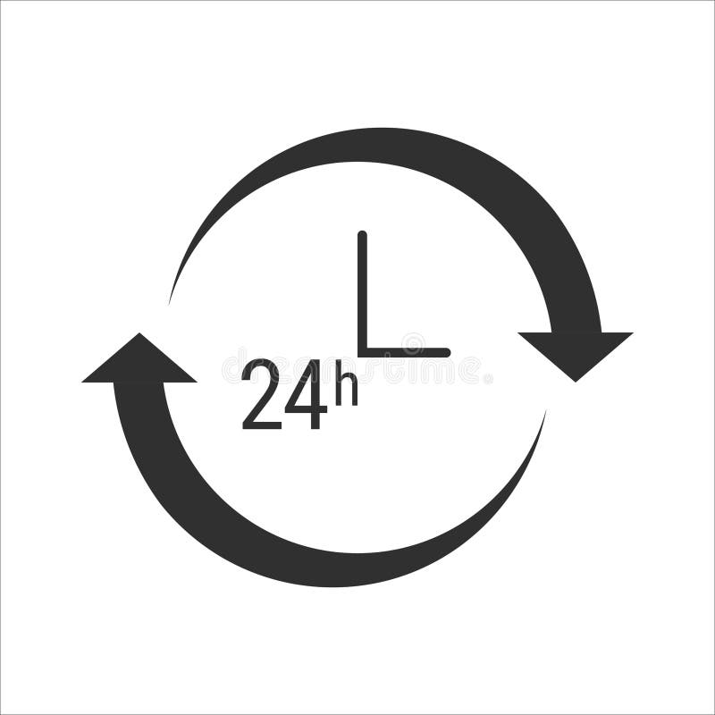 24 Hour Symbol with Transparent Background Stock Vector - Illustration ...