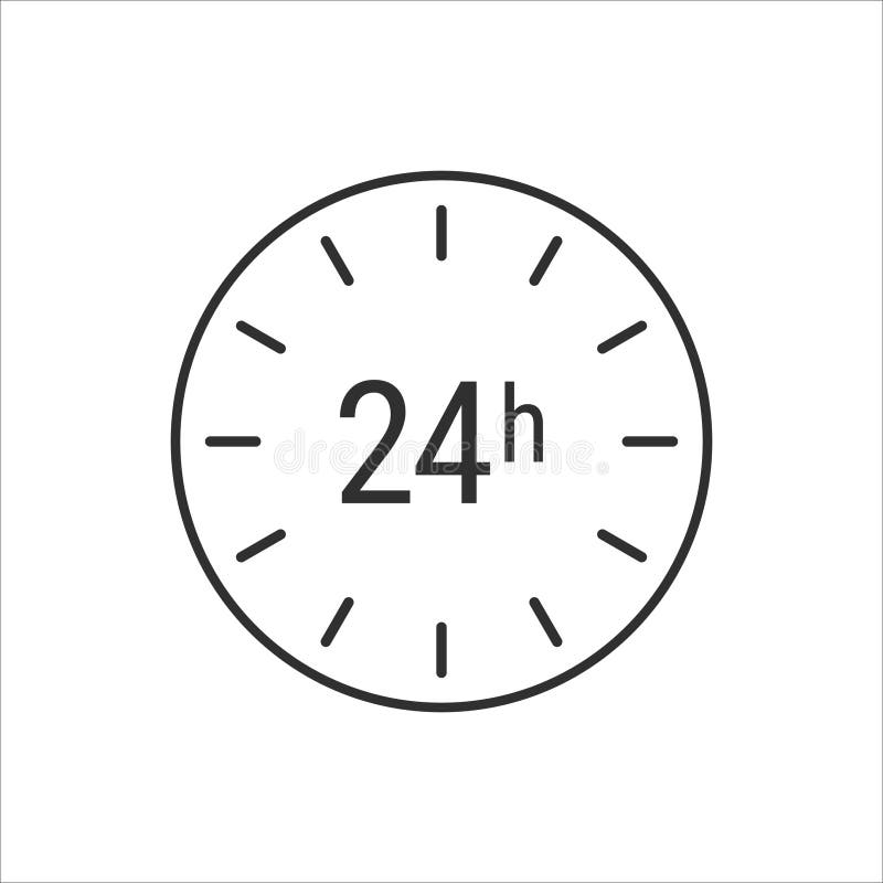24 Hour Symbol with Transparent Background Stock Vector - Illustration ...