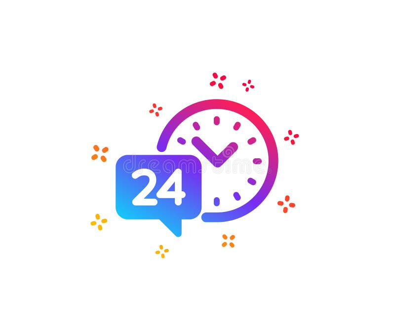 24 Hour Time Service Icon. Call Support Sign. Vector Stock Vector ...